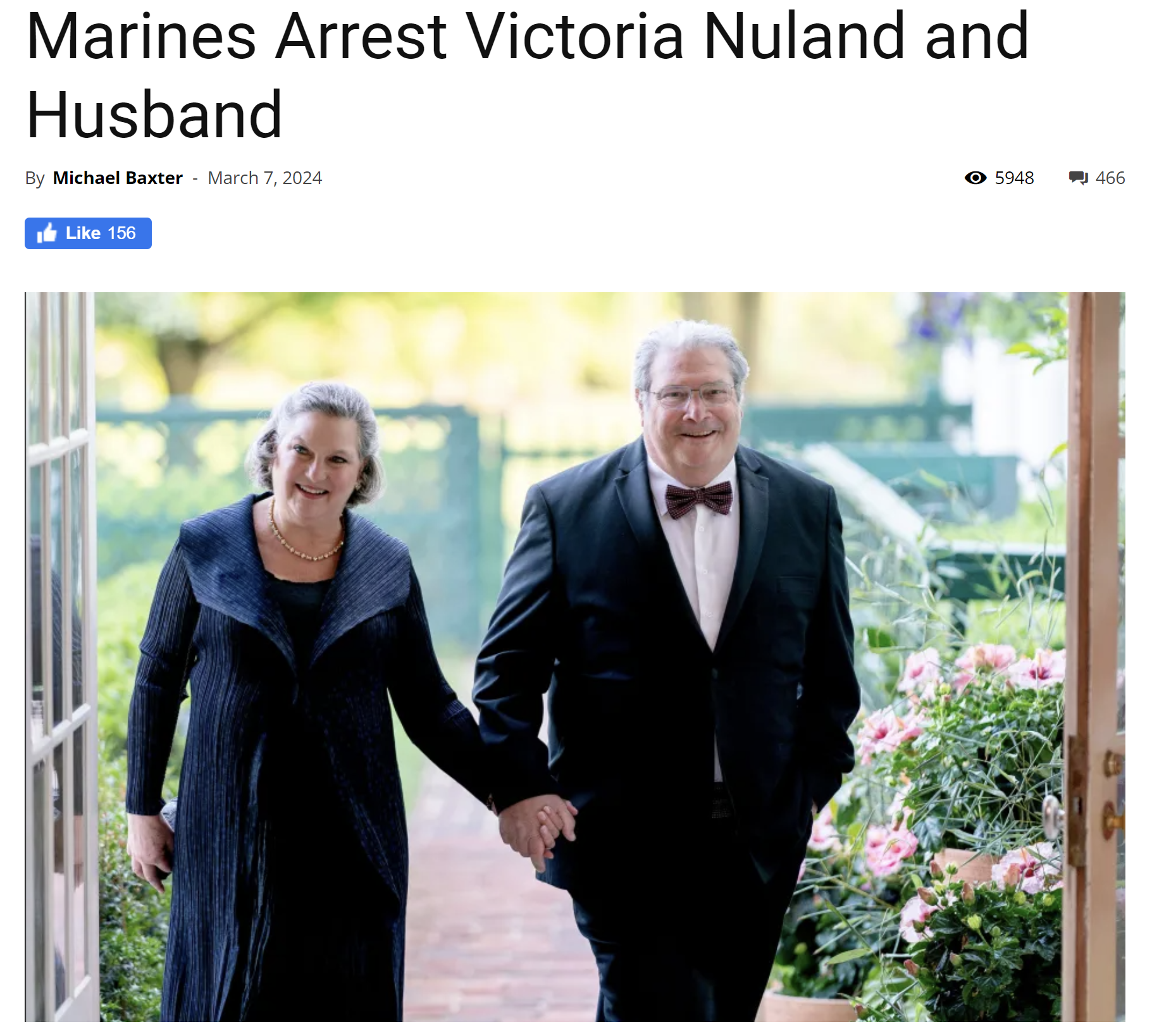 Fact Check: Marines Did NOT Arrest Victoria Nuland, Husband | Lead Stories